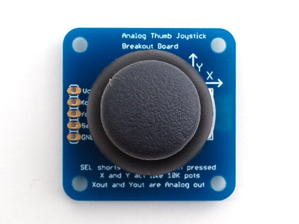 Adafruit Analog 2-axis Thumb Joystick with Select Button and Breakout — Pi Supply
